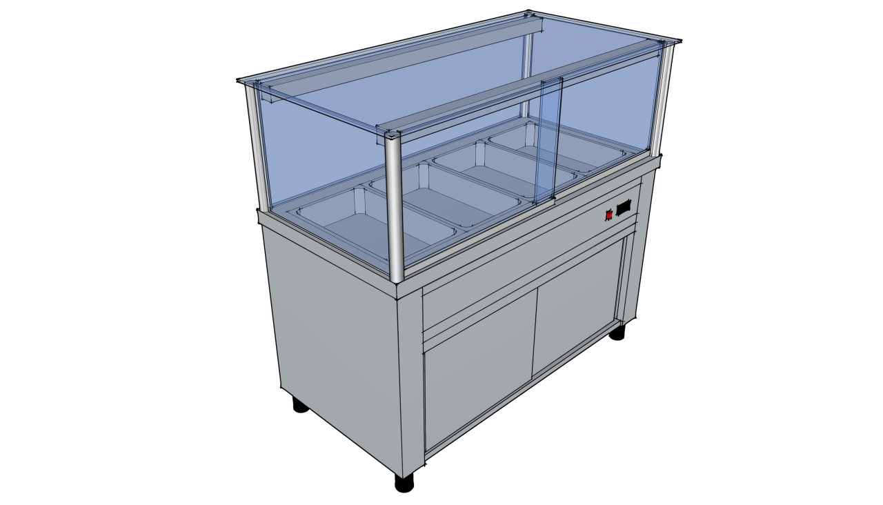 BAIN MARIE ΒΙΤΡΙΝΑ ΜΕ ΚΟΛΟΝΕΣ ΙΝΟΧ KAI ΙΣΙΑ, MONA ΤΖΑΜΙΑ - INOX PRODUCTION